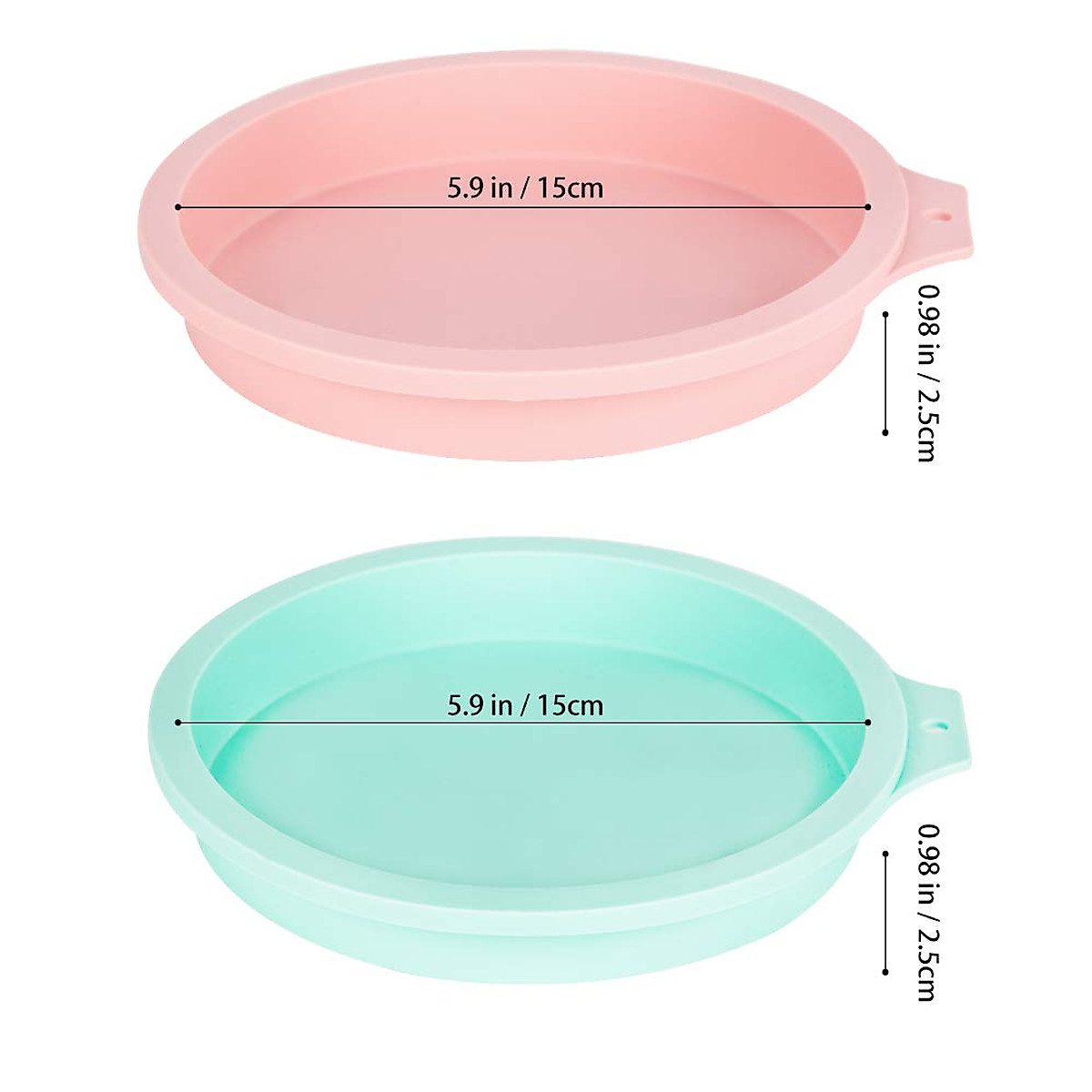 6-Inch Silicone Round Cake Pan Baking Mold, Baking Mold DIY Rainbow Cakes, Non-Stick Silicone, Pack of 4