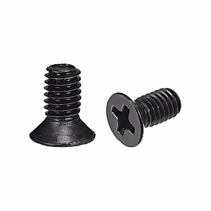 uxcell M4 x 8mm Phillips Screw Fastener Black for Laptop PC TV Fan Switch 200pcs