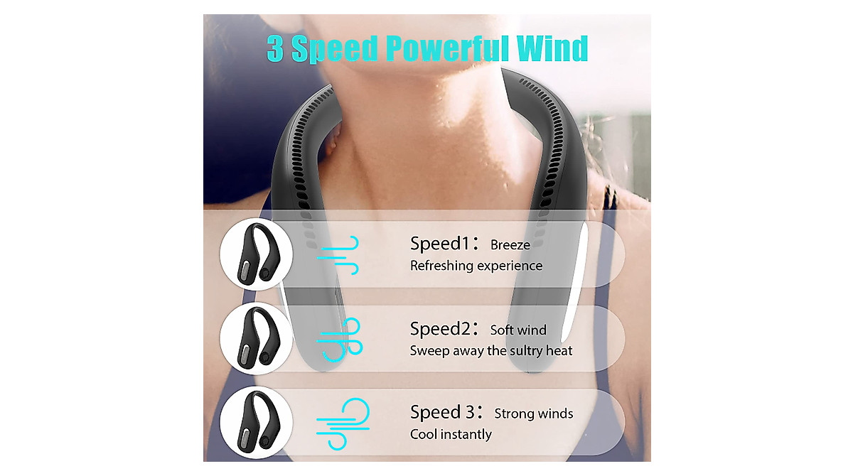 TREKOO Portable Neck Fan - Hands-Free Cooling Comfort