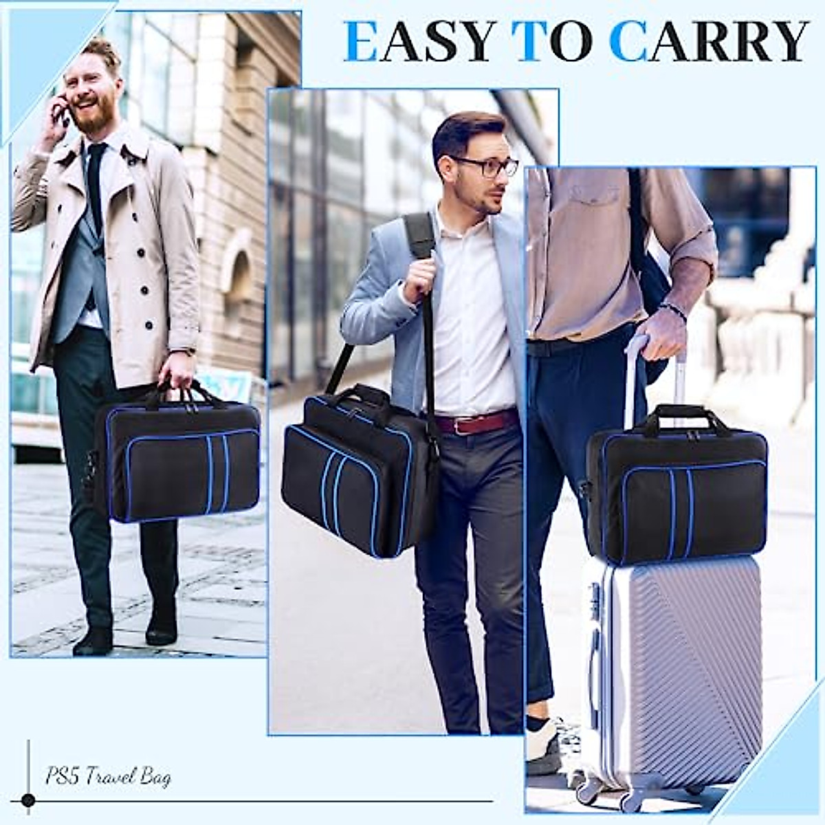 Carrying Case for PS5, Carrying Case Travel Bag Compatible with PlayStation 5 Console, Travel Case for PS5 Console Digital, Disk Edition, Controller, Stand, Game Cards