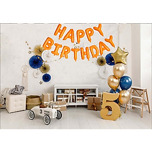 Orange Birthday Balloon 16inch Happy Birthday Party Decorations Foil Balloons for Birthday Party Supplies
