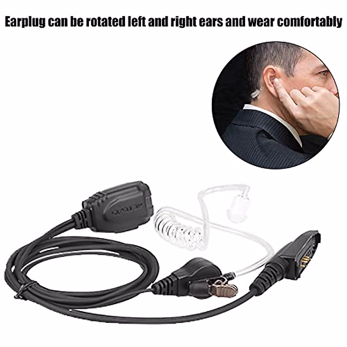 Retevis RT29 Walkie Talkie Earpiece, Compatible RT29 RT47 RT47V RT48 RB23 RB46 RT83 RT87 Ailunce HD1 Motorola EX500 GP328Plus Two Way Radio, Covert Acoustic Tube Headset with Mic(1 Pack)