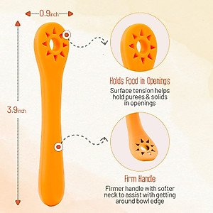 Binki and Baby Spoon Set | First Stage Baby Led Weaning BPA Free Silicone Pre-Spoon Set (5 Pack) | Self Feeding Teething Friendly Toddler Utensils