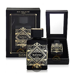 Maahir, Maahir Black & Bade'e Al Oud for Glory - EDP 100ML(3.4 oz) with Magnetic Gift Box Perfect For Gifting I Bold and Rich Oud Fragrance I Sandalwood, Musk and Vanilla Notes I Saffron, Lavender, & Nutmeg I Signature Arabian Perfumery I by Lattafa Perfu
