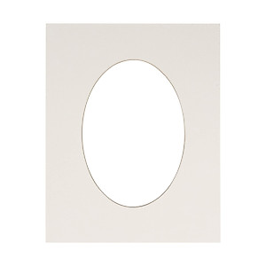 11x14 Mat Bevel Cut for 9x12 Photos - Precut Textured White Oval Shaped Photo Mat Board Opening - Acid Free Matte to Protect Your Pictures - Bevel Cut for Family Photos, Pack of 1 Matboard