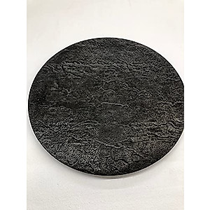 Concrete Cement Lazy Susan Unique, Hand Crafted, Gray, Turntable, 360 Degree Swivel, Made in The USA, Home Decor by Concrete Resurrection (Black 18" Diameter)