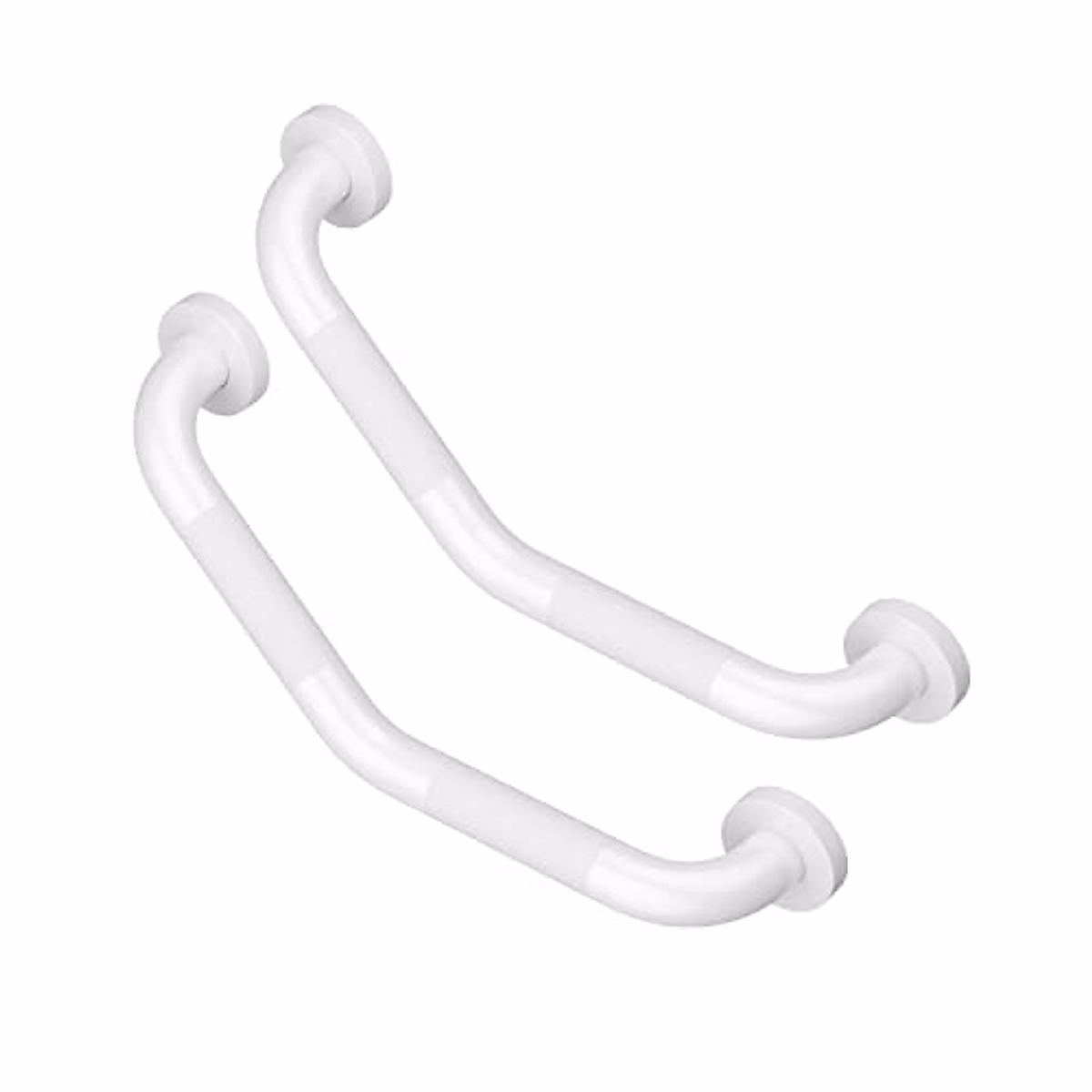 16 Inch Angled Shower Grab Bar White, Munzong 2 Pack Anti Slip Bathroom Grab Bar, Knurled Bathroom Balance Bar,Safety Hand Rail Support Handicap Elderly Injury Senior Assist Bath Handle-1.25” Tube