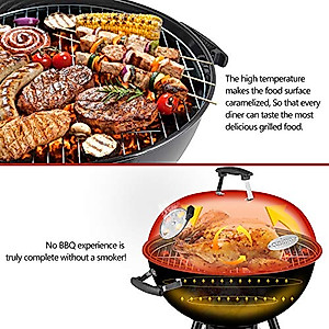 CUSIMAX Charcoal Grill Portable BBQ Grill Kettle 22.5 inch, Outdoor Grills & Smokers for Patio Backyard Barbecue Camping, Black
