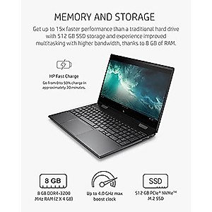 HP Envy x360 15 Convertible Laptop, AMD Ryzen 5 5500U Processor, AMD Radeon Graphics, 8 GB RAM, 512 GB SSD, 15.6 inch Full HD Display, Windows 10 Home(15-ee1010nr, 2021)