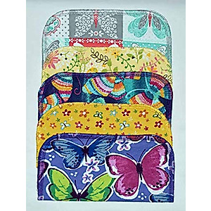 2 Ply Printed Flannel 8x8 Inches Set of 5 Little Wipes Butterfly Kisses