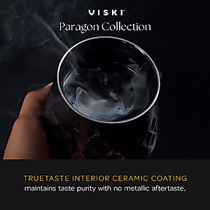 Viski Paragon Whiskey Taster Cocktail Tumbler Insulated Rocks Tumbler Stainless Steel Rocks Glass 8oz Set of 1