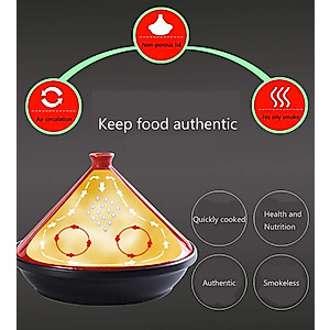 Ceramic Tagine Pot Red Ceramic Tagine Pot|30 cm Braiser Pan with Ceramic Lid|Slow Cooker Without Lead Cooking Healthy Food (Color : Red, Size : 125×145cm(49x57inch))