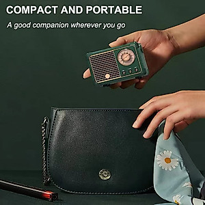 Baolira Retro Bluetooth Speaker Mini Wireless Speaker,Portable Bluetooth Speaker with Crystal Clear Stereo Sound Rich Bass,Mini Retro Speaker for iPhone,Android Devices and Tablet(Green)