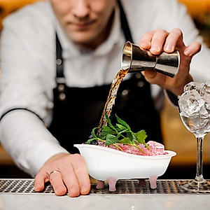 Ceramic Bathtub Bowl Cocktail Cup: Novelty Bathtub Wine Glasses Cocktail Sorbet Smoothie Cold Drink Cup Container for Home Bar Party Gift Pink