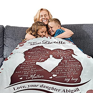 NANANEST Custom Mom Blanket, Mothers Day Birthday Gifts for Mom from Daughter Son, to My Mom Blanket, Mom Gifts, Gifts for Anniversary Mom Birthday Gifts, Mom Blanket from Son (Mom Blanket, 50"x60")