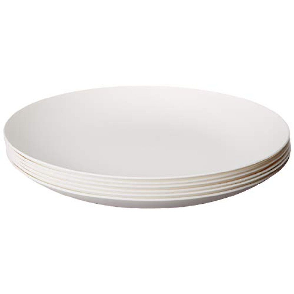 Coza Design- Durable Plastic Plate Set- BPA Free- Set of 6 (White)