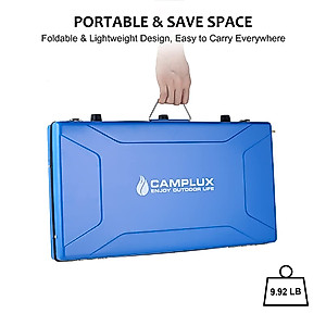 Camplux Camping Stove 20,400 BTU, 1 Grill & 2 Burners Propane Stove for Outdoor Cooking