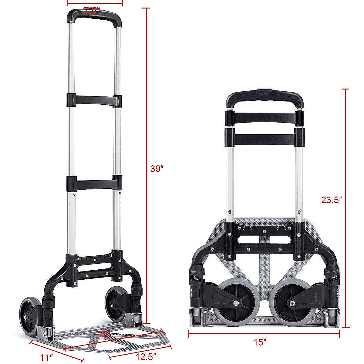 TimmyHouse Capacity 176 Lb Folding Hand Truck Cart Dolly Push Pull Box Moving Lightweight