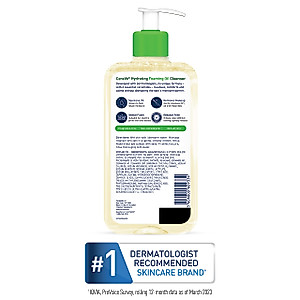 CeraVe Hydrating Foaming Oil Cleanser | Moisturizing Oil Cleanser for Face & Body with Squalane Oil, Hyaluronic Acid & Ceramides | For Dry to Very Dry Skin | Fragrance Free & Residue Free | 8 FL Oz