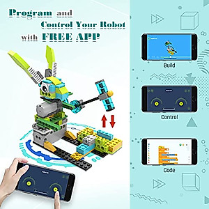 makerzoid Robot Master, 100 in 1 STEM Coding Robot for Kids 6+, 23 Video Courses in APP, Remote & APP Control Robot Toys, Robotics Kit, Programmable Educational Toy, Birthday Gift (Standard)