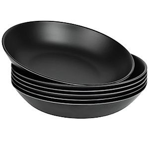 GEHE Pasta Bowls 34oz, 8.6" Large Salad Bowls, Bamboo Fiber Pasta Bowls Set of 6, Kitchen Serving Bowls for Pasta, Salad, Cereal, Noodles, Dessert, Soup and Dishwasher Safe, House-warming Gift