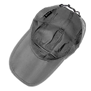 UPF 50+ Foldable Baseball Cap Sun Protection Quick Dry Portable Folding Hats for Men or Women, Gray