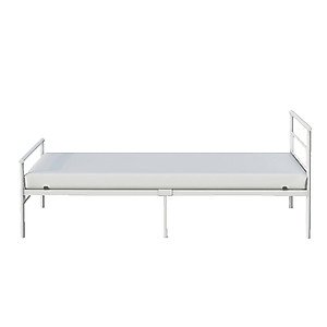 Rack Furniture Seattle Twin Size Bed Frame, Steel Modern Design Bed for Kids with Clean Lines for Children's Bedroom, No Box Spring Required (White)