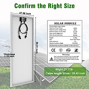 WERCHTAY 200 Watt Solar Panel 9BB Monocrystalline Cell, High-Efficiency Module PV Power Charger 12V Solar Panels for Homes Camping RV Battery Boat Caravan and Other Off-Grid Applications (200W)