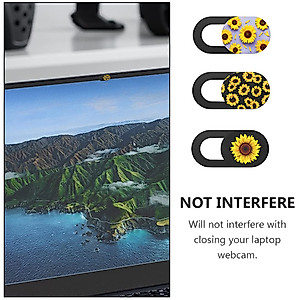 SOLUSTRE 24 pcs Camera Cover Privacy Webcam Cover Slider Computer Webcam Cover Camera for Computer Cartoon Webcam Cover Computer Laptop Tablet Camera lid Webcam Slider Lens Sunflower abs