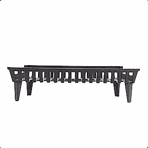 UBACKS 24 inch Fireplace Grate Heavy Duty, Cast Iron Fire Grate - 24" W x 15" D x 7" H