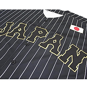 Ohtani #16 Team Japan Baseball Jerseys Sewn Samurai Black Gift Jerseys (Small)