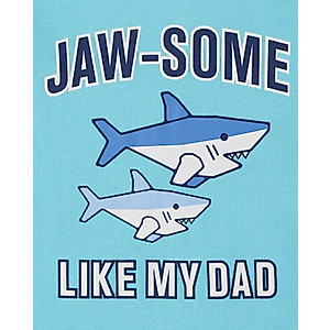 The Children's Place Baby-boy and Toddler Snug Fit 100% Cotton Sleeve Top and Shorts 4 Piece Pajama Set, Jawsome Sharks, 5T