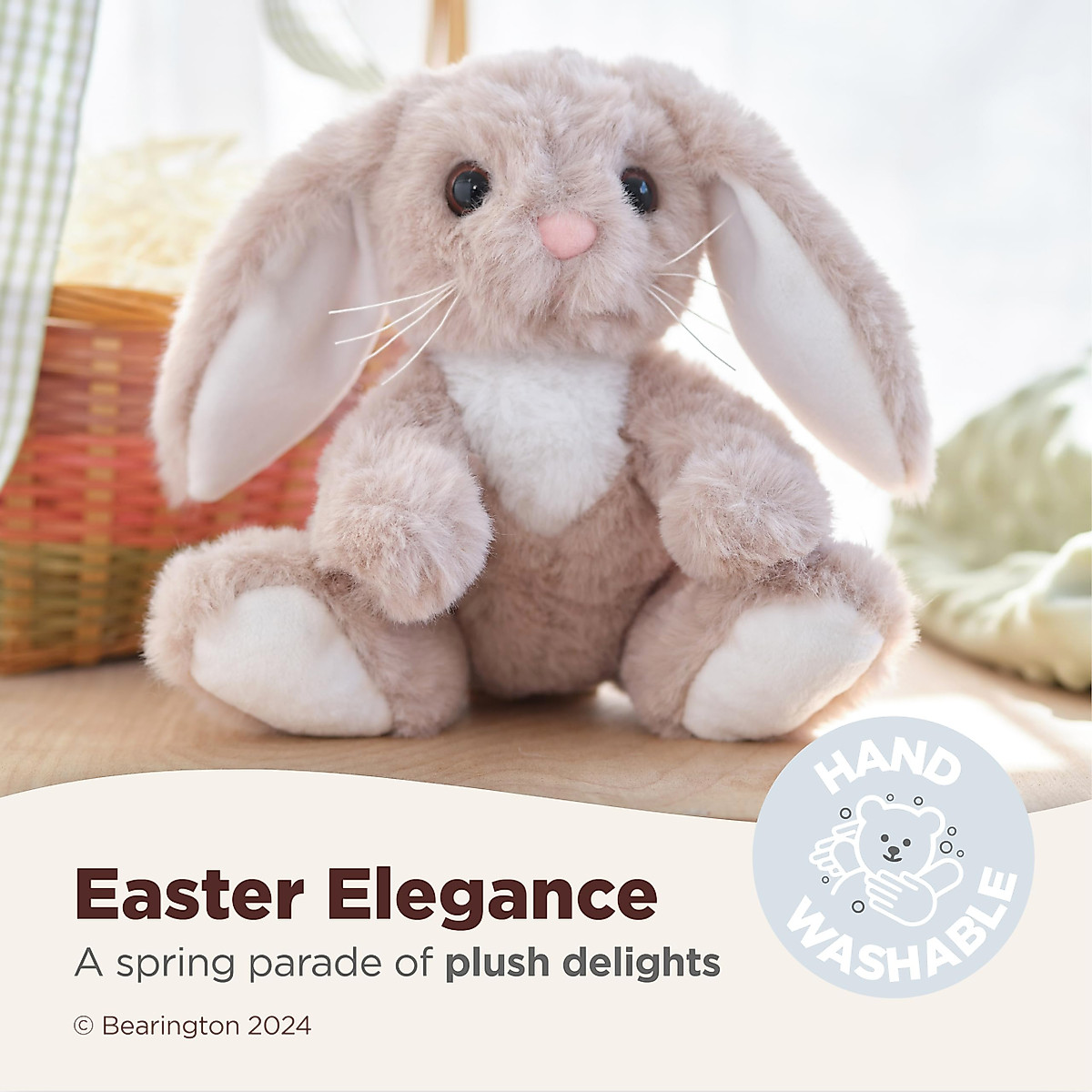 Bearington Lil’ Boomer The Bunny Stuffed Animal, 6 Inch Easter Bunny Plush, Easter Bunnies