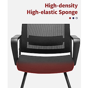 CLATINA Waiting and Guest Chairs for Conference Room with Lumbar Support and Mid Back Mesh Space Air Grid Series Black 1 Pack
