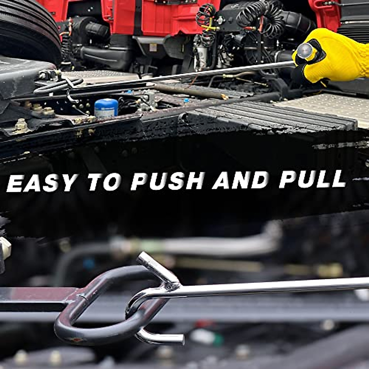 AUTOAlkins Heavy Duty 5th Wheel Pin Puller, 2 Pack 32" Solid Steel Chrome Plated Fifth Wheel Puller Hook