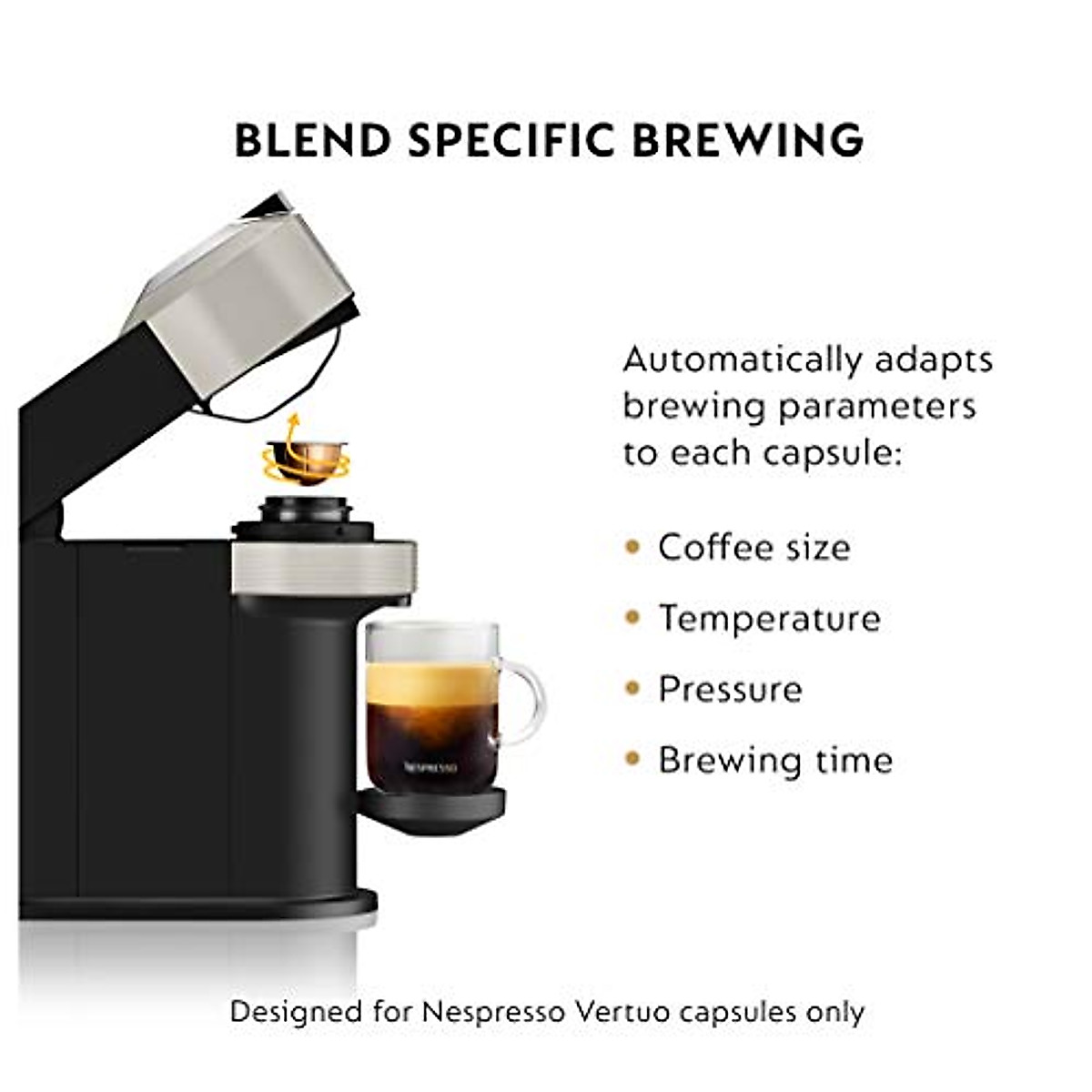 Nespresso Vertuo Next Coffee and Espresso Machine by Breville with Milk Frother, 18 ounces, Light Grey