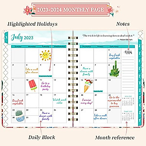 Planner 2023-2024 - 2023-2024 Planner, July 2023 - June 2024, Weekly & Monthly Planner 2023-2024 with Monthly Tabs, 6.4" x 8.5", Inner Pocket, Thick Paper, Colorful Flower