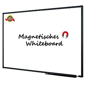 Lockways Magnetic Dry Erase White Board, 36" x 24" Whiteboard, Black Aluminium Framed Presentation Memo Board for School, Home, Office