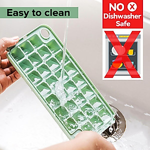 longzon Mini Ice Cube Tray with Lid and Bin, 60 pcs Ice Cube Trays for Freezer, Ice Cube Mold, Ice Molds Spill-Resistant Removable Lid & Ice Scoop, Ice Cube Tray Mold for Whiskey Cocktail, Tea, Coffee