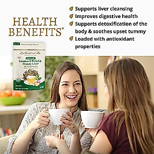 DelighTeas Liver Detox tea | Stomach Relief & Liver Cleansing | Ayurvedic Loose Leaf Milk Thistle, Fennel, Ginger Tea for Digestion | USDA Organic, Vegan, Caffeine Free, Sugar Free | 50 Servings, 5oz