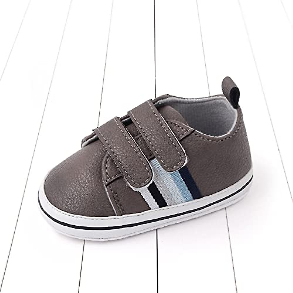 Lykmera Cute Children Toddler Walking Shoes Boys Girls Floor Sports Shoes Flat Bottom Soft Bottom Non Slip Sneaker Shoes (Grey, 12-18 Months)