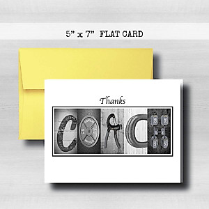 Personalized Weightlifting Coach Thank You Card, 5"x 7" FLAT CARD, Greeting Cards