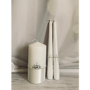 Magik Life Unity Candle Set for Wedding - Wedding Unity Set for Reception and Ceremony - Candle Sets - 6 Inch Pillar and 2 * 10 Inch Tapers