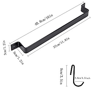 DREAMWENF Kitchen Wall Mounted Hanging Utensil Holder Rack with 10 S Hooks for Hanging Kitchen Utensils Set & Cookware, 16 inch, 2Pcs