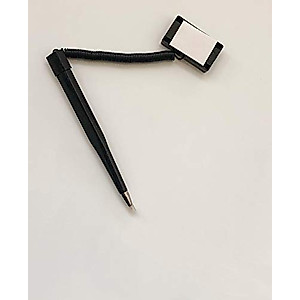 NoBo Pack of 5 Counter Coil Corded Wedgy Pen with Adhesive Backing, Black Ink