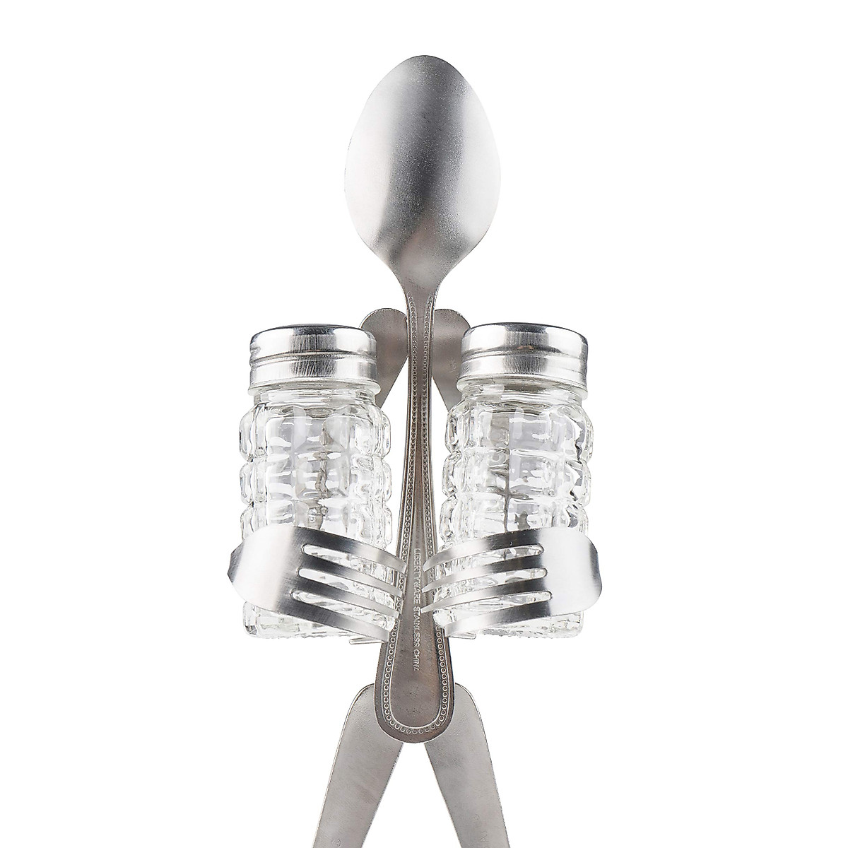 Forked Up Art S01 Spoon Salt and Pepper Stand Table Topper