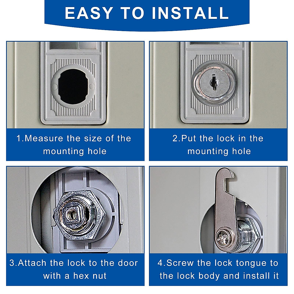 SWZHAI 3 Pcs Cabinet Cam Locks, 1-1/8" Mailbox Lock Cabinet Locks Keyed Alike Drawer Locks with Keys, Zinc Alloy Tool Box Locks Rv Compartment Locks for Secure Important Files and Drawers