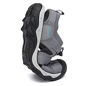 FLARUT Men's Sport Sandals Outdoor Hiking Sandals Closed Toe Mesh Athletic Lightweight Trail Walking Casual Sandals Water Shoes (C-Gray,40)