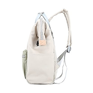 himawari Laptop Backpack for Women&Men Travel Backpack With USB Charging Port Large Business Bag Water Resistant College Bag Computer Bag Doctor Bag (1881-Beige/green, Regular)