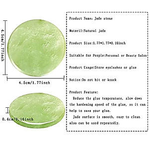 2 PCS Jade Stone Glue Pallet for Eyelash Extension Round Lash Grafting Grafting Holder PadJade Stone False Eyelash Pallet